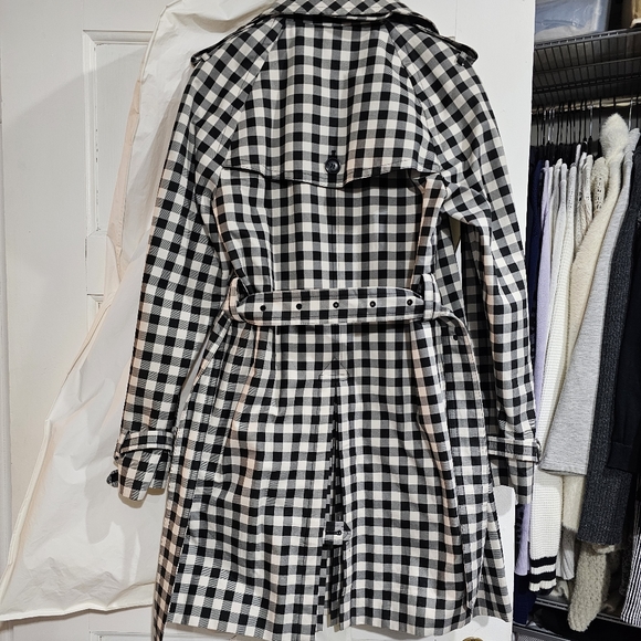 Coach | Jackets & Coats | Coach Check Trench Coat Black White Gingham ...